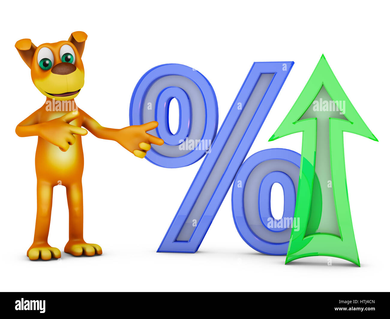 dog paw points on a volume percent figure. 3D rendering Stock Photo - Alamy