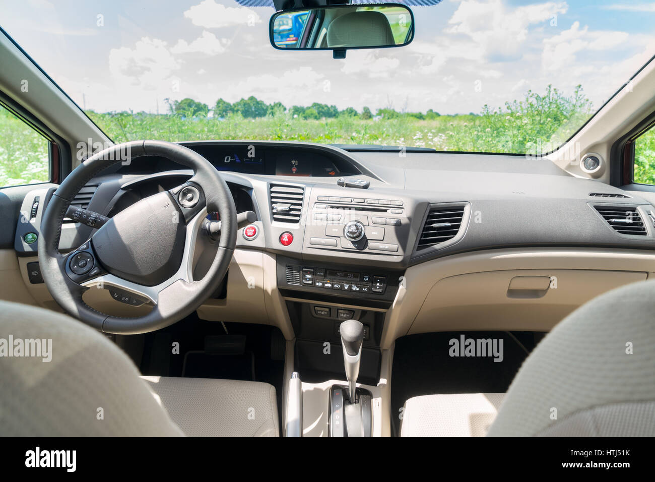 car windscreen with road Stock Photo - Alamy