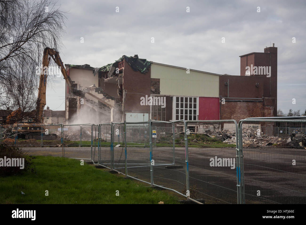 Demolition of Sandfields Comprehensive School, Port Talbot - 2017 Stock ...