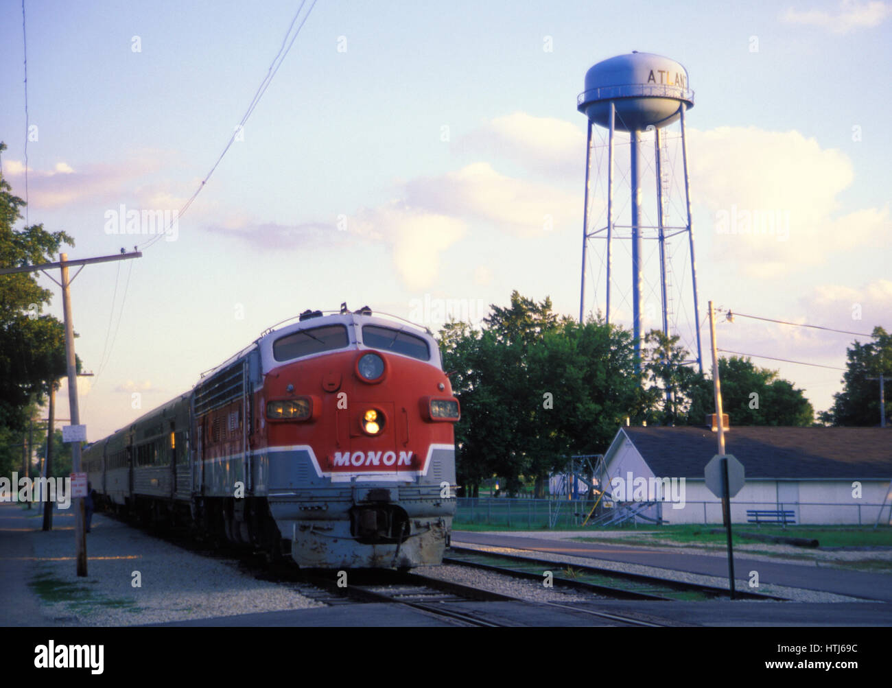 Passenger train in central Indiana in July, 1999 Stock Photo - Alamy