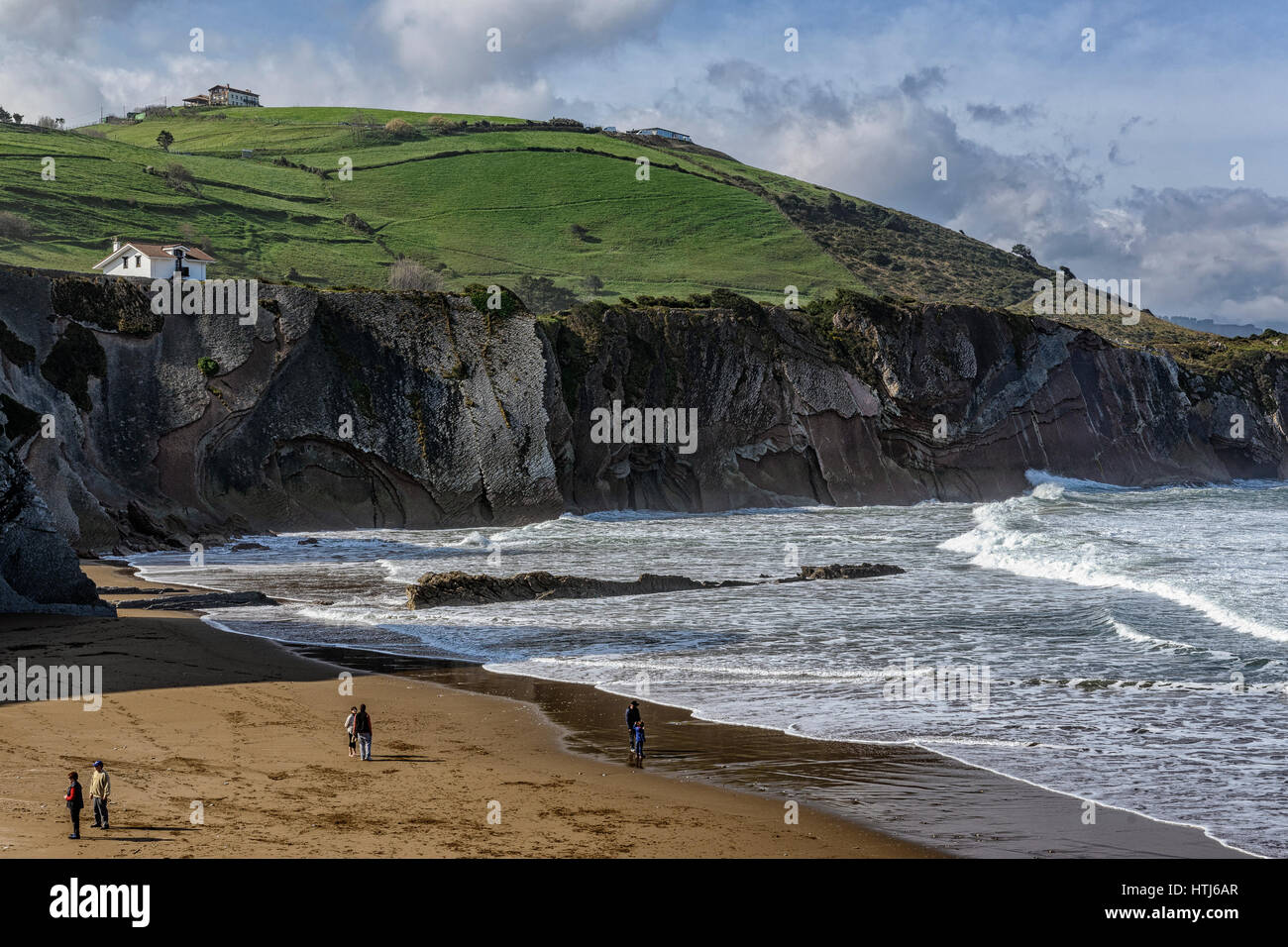 Beach and cliff famous for filming eight film Basque surnames and the ...