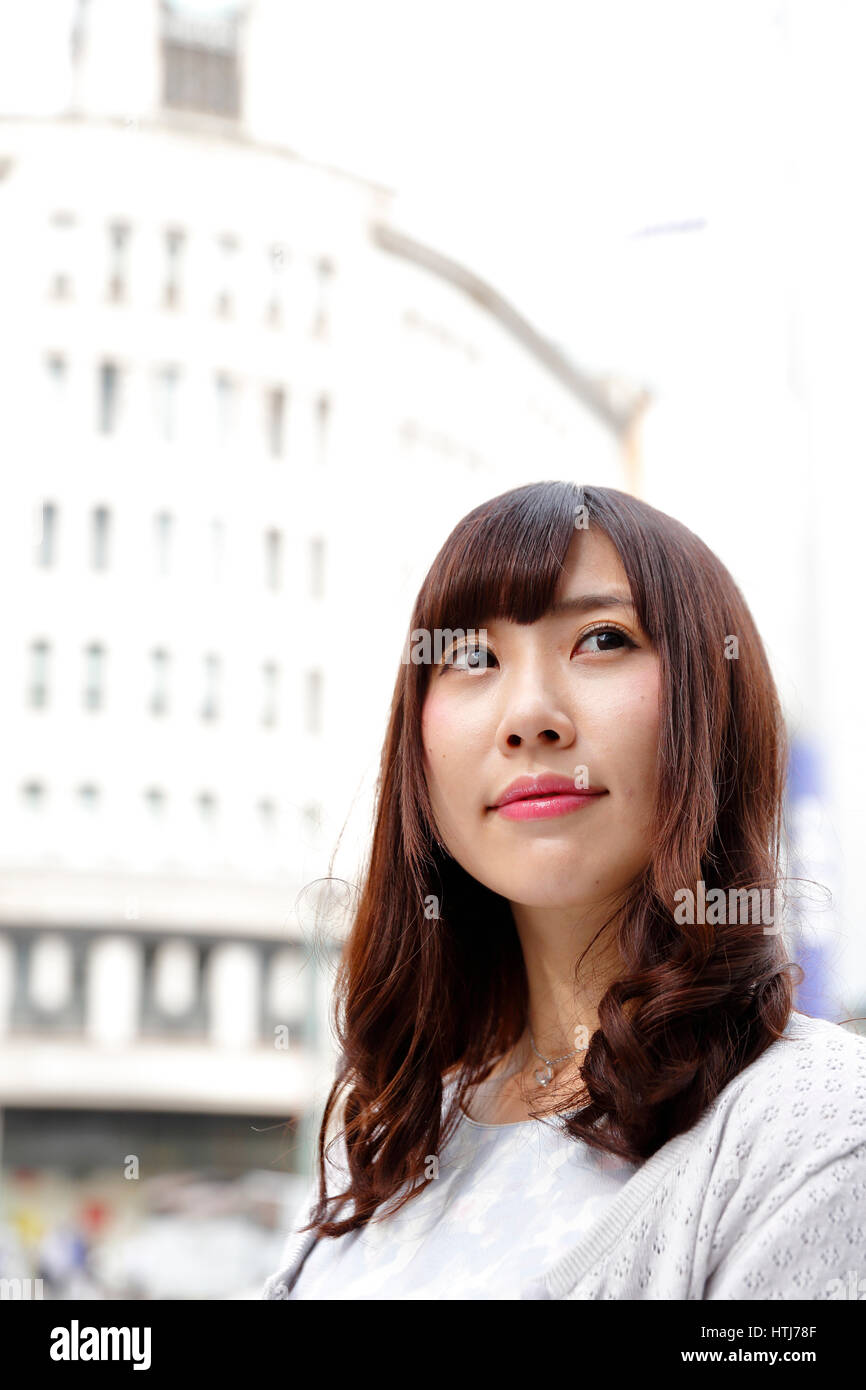 Fashionable Japanese woman in luxury Tokyo area, Tokyo, Japan Stock ...