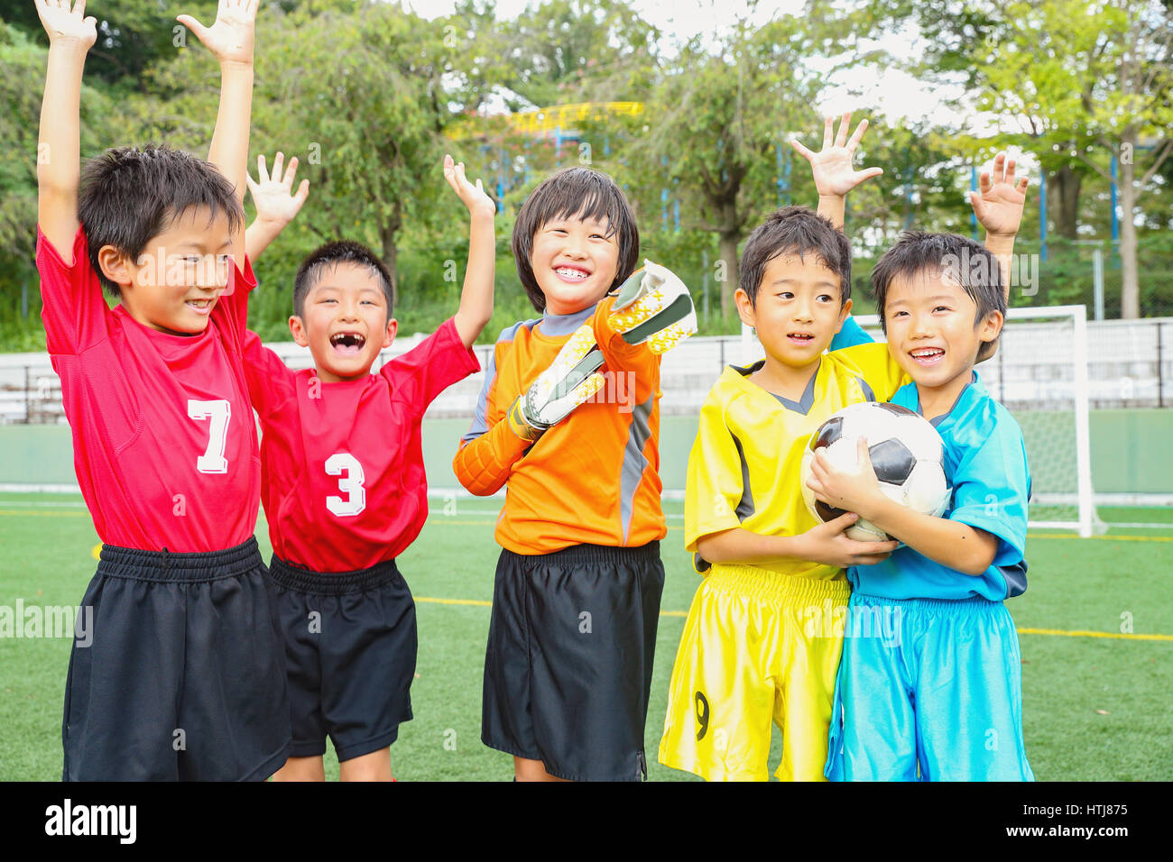 Japanese kids playing soccer Stock Photo - Alamy