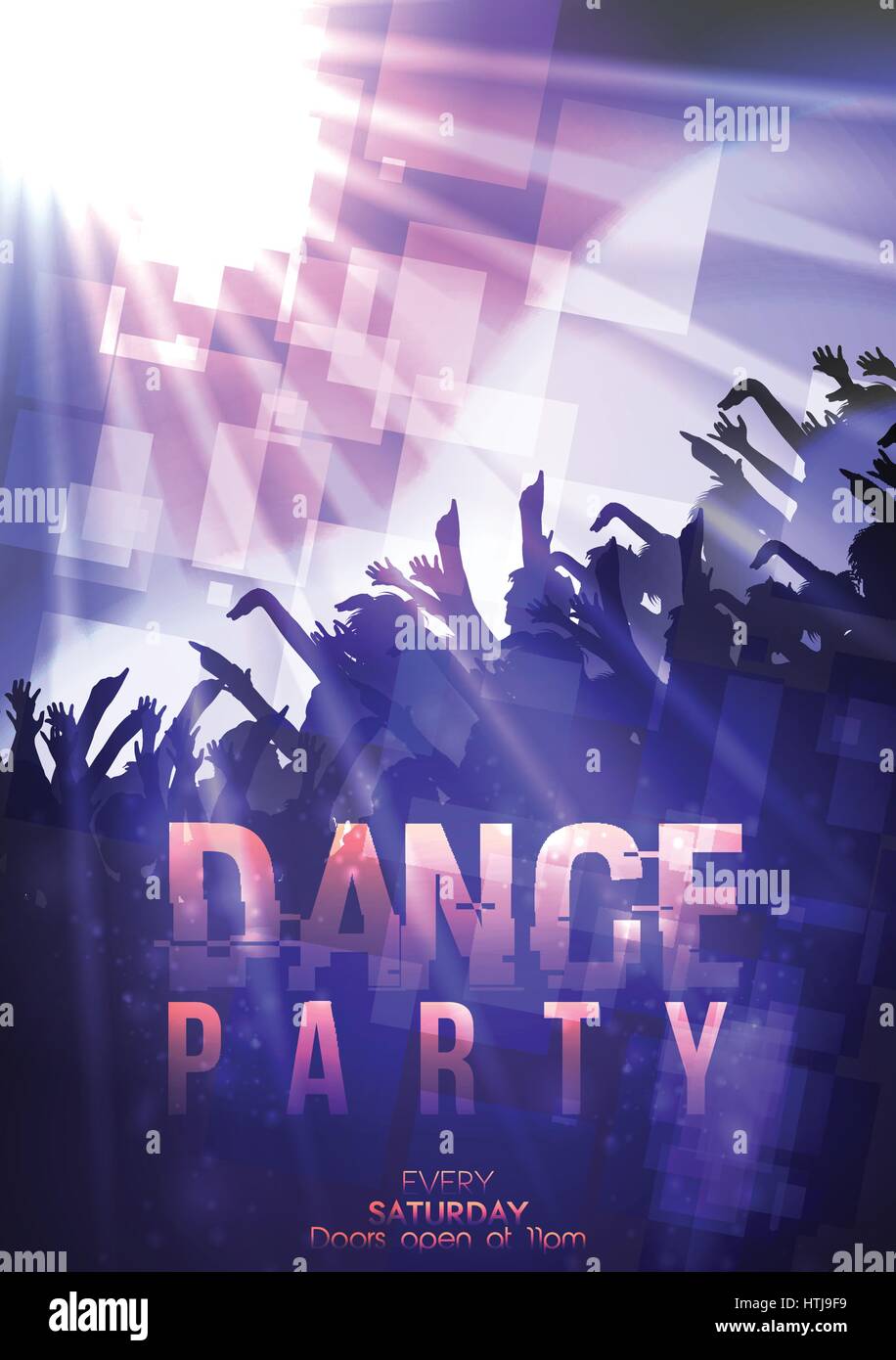 Dance Party Poster Background Template - Vector Illustration Stock ...