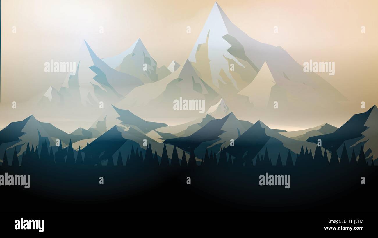 Sunrise forest sunlight Stock Vector Images - Alamy