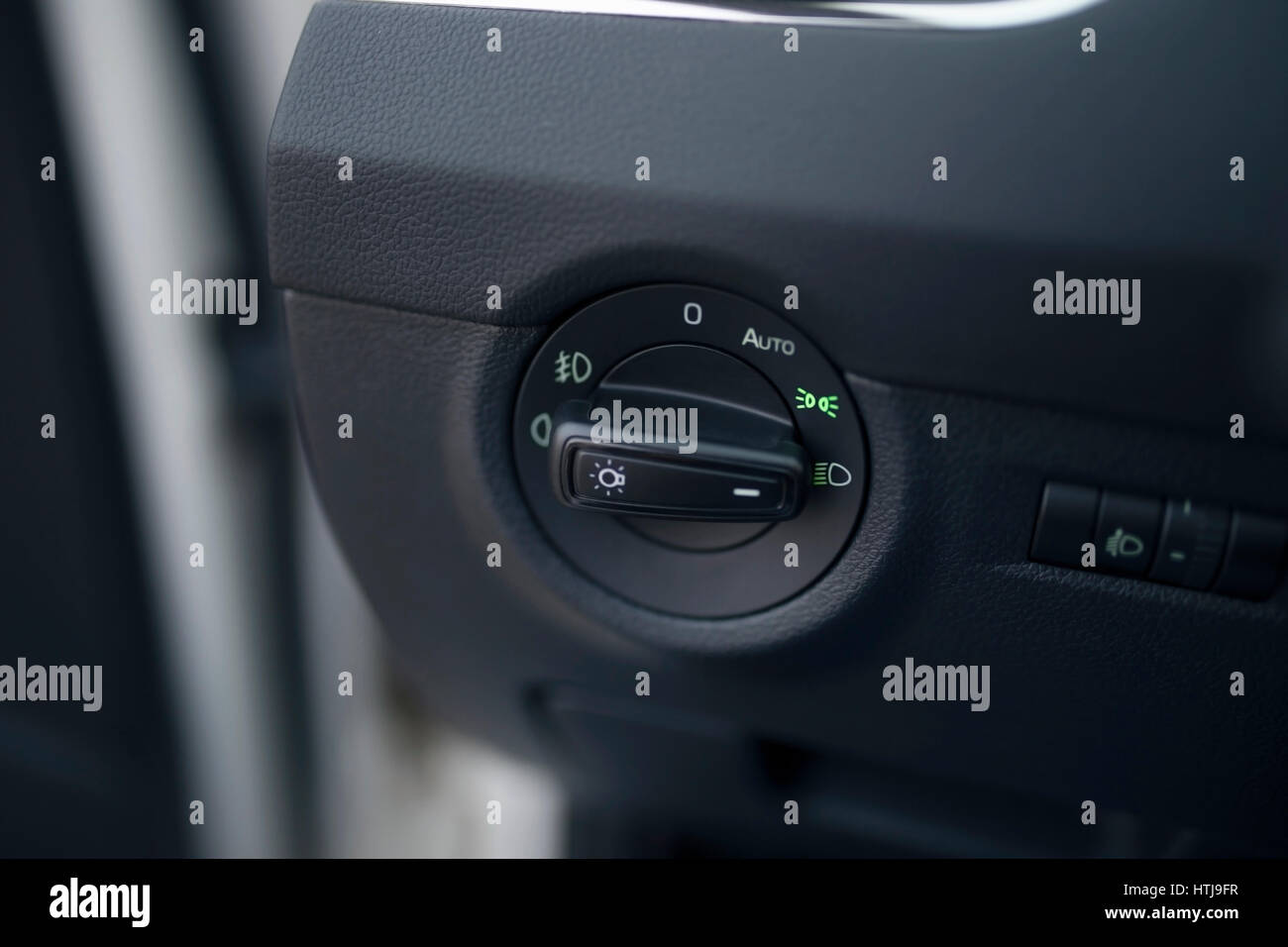 car lights switch button headlight Stock Photo - Alamy