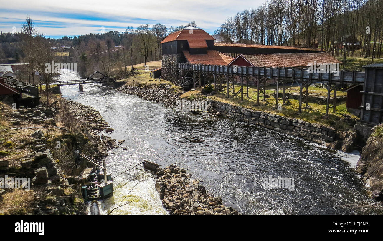 Nes Verk Iron Works Museum in Tvedestrand Norway Stock Photo - Alamy