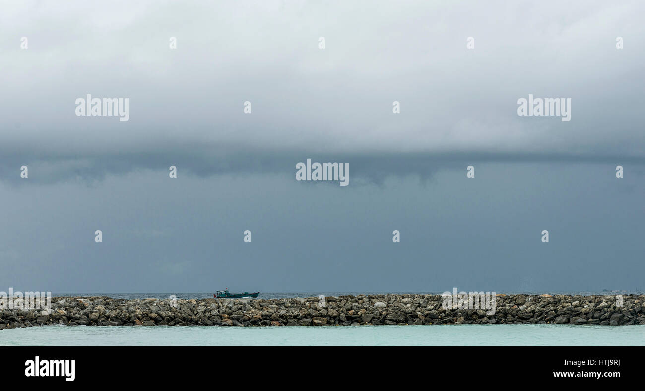 Rainy day in Maafushi, Maldives Stock Photo - Alamy