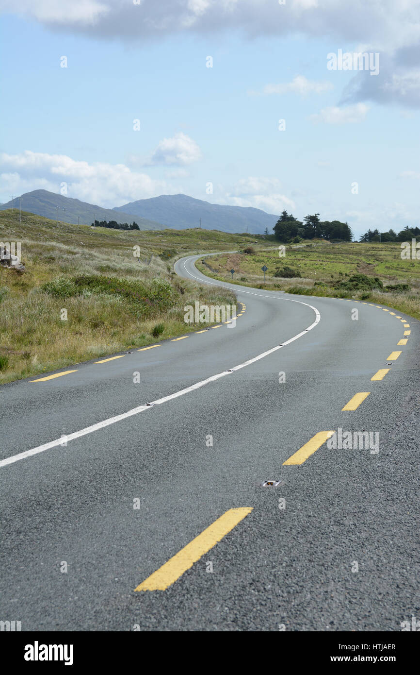 Open road in Connamara between Galway and Clifden Ireland Stock Photo ...