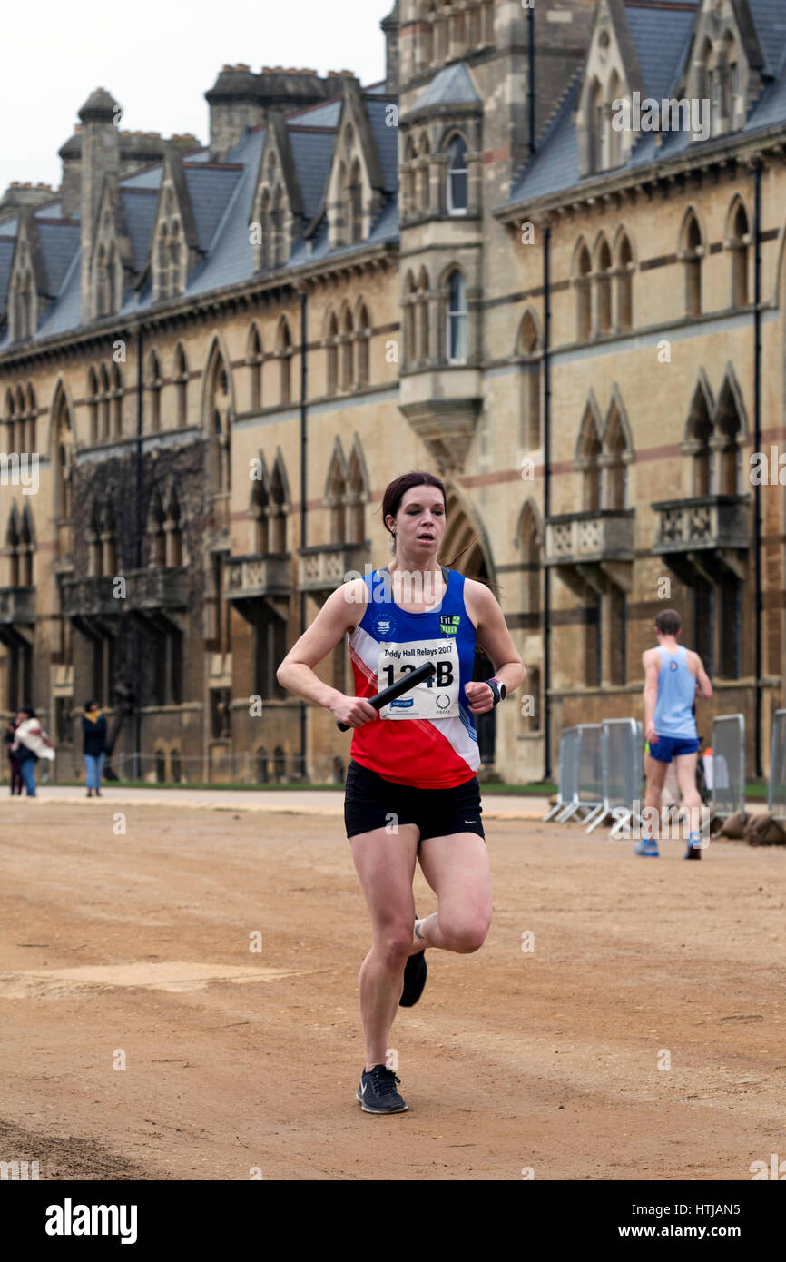 A club runner passing Christ Church College in the Teddy Hall Relays ...