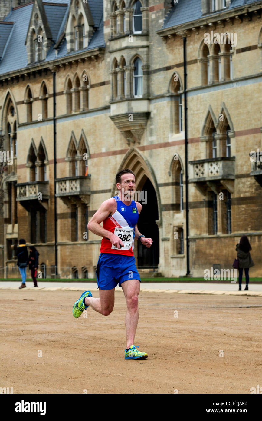 A club runner passing Christ Church College in the Teddy Hall Relays ...
