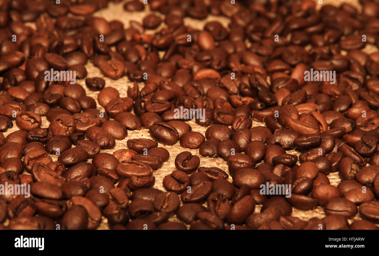 Arabic Roasted Coffee Beans on Sack Background Stock Photo - Alamy