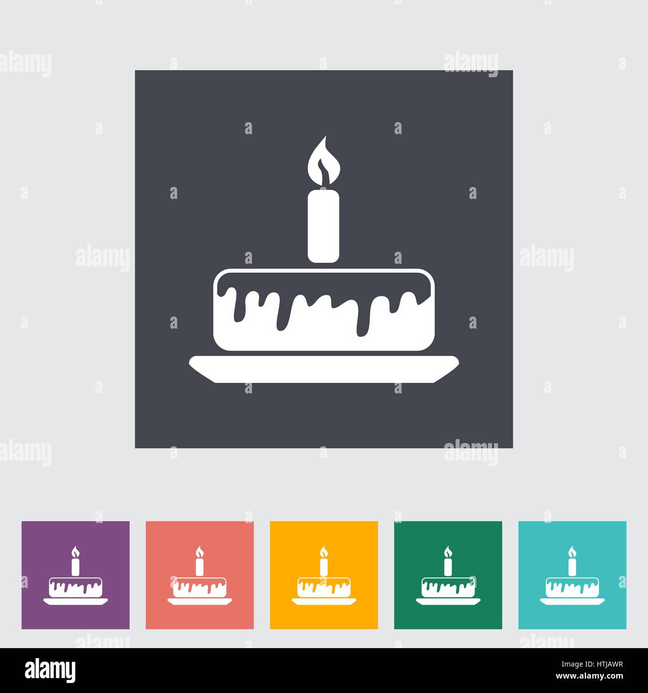 Cake. Single flat icon on the button. Vector illustration Stock Vector ...