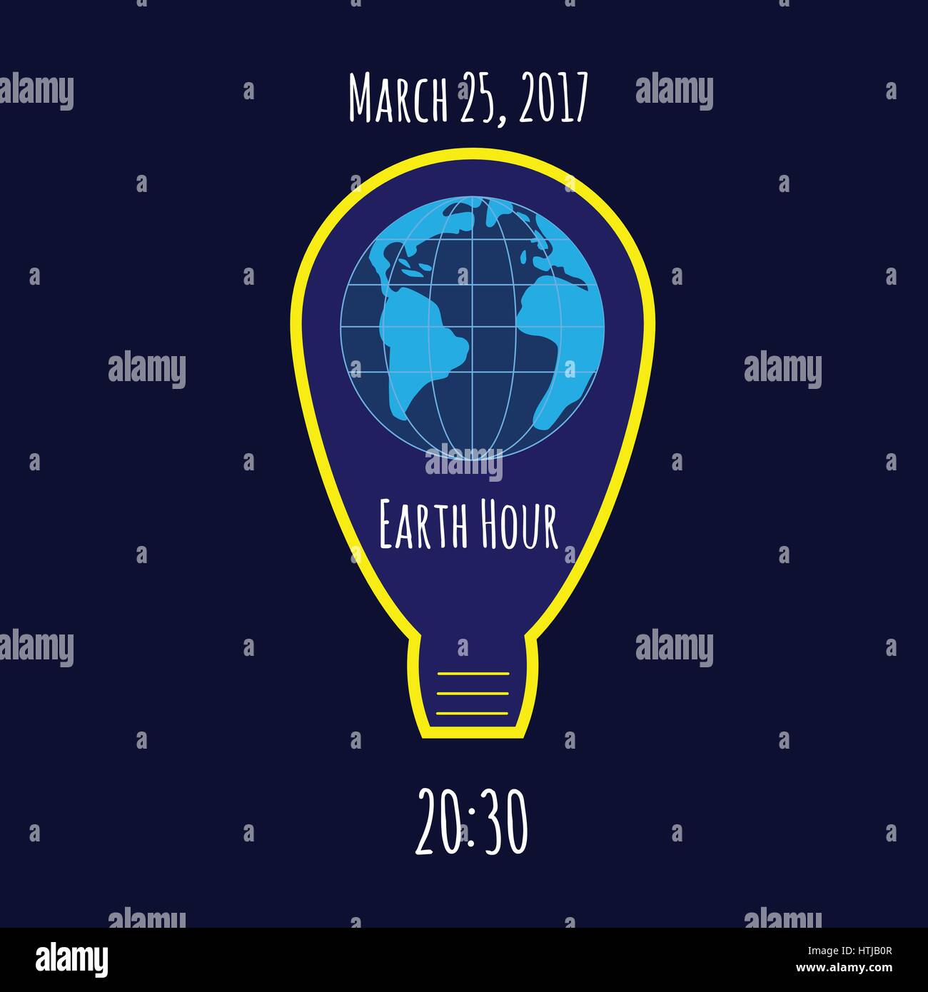Earth Hour environmental movement illustration Stock Vector Image & Art ...