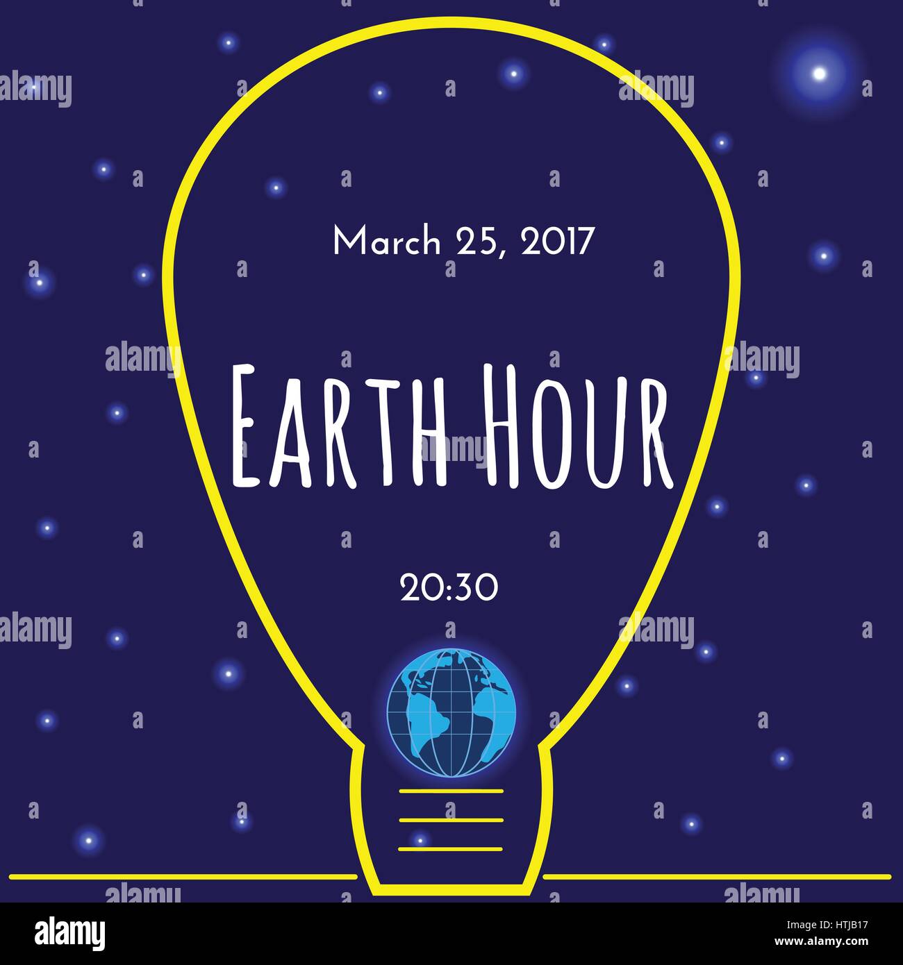 Earth Hour environmental movement illustration Stock Vector Image & Art ...