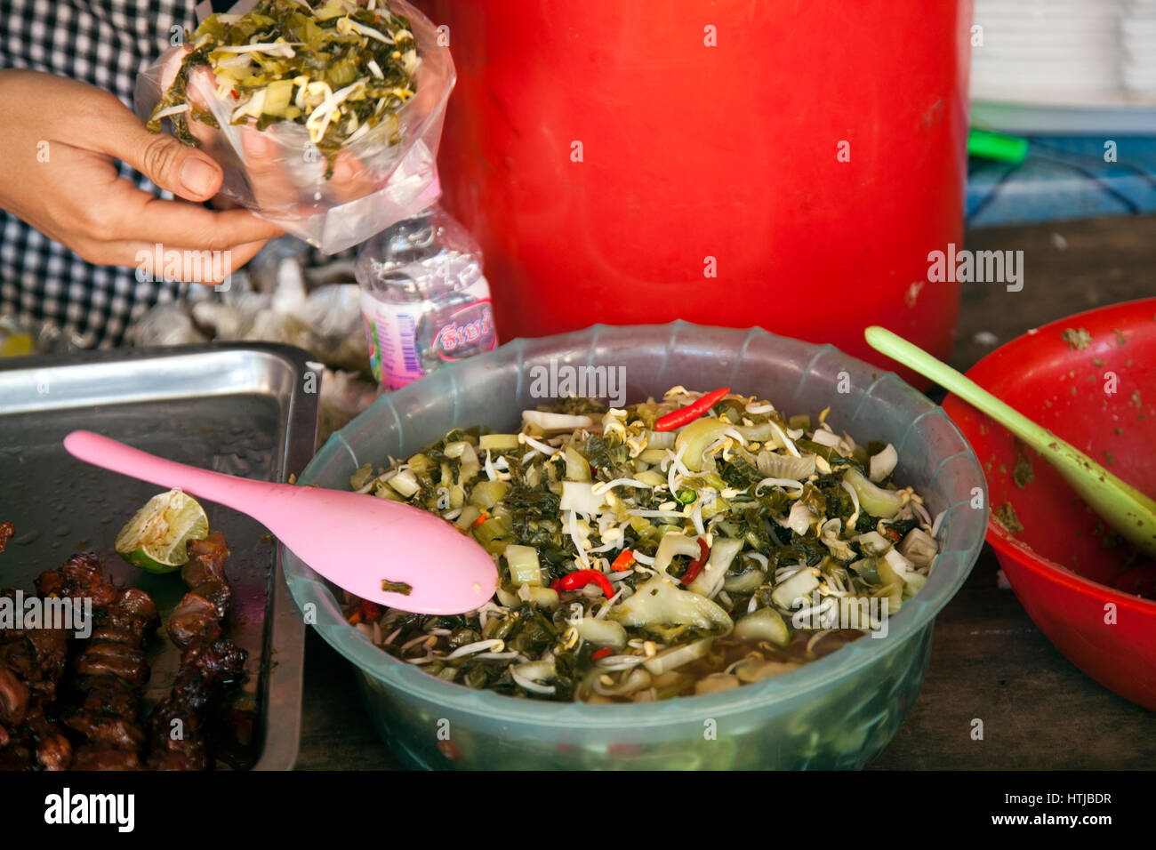 Street Food served up on Roadside in Preah Dak Village in Siem Reap ...