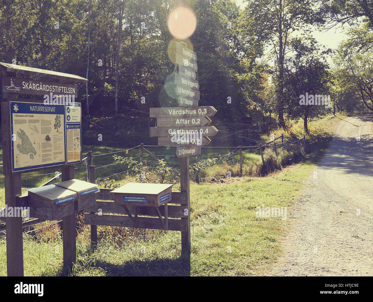 Information and signs for visitors to island of Grinda, Stockholm ...