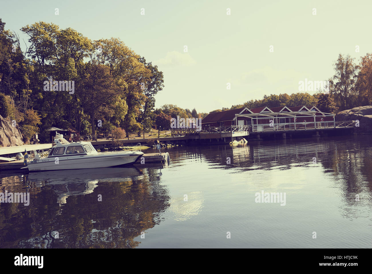 Guest harbour on the island of Grinda in the heart of the Stockholm ...