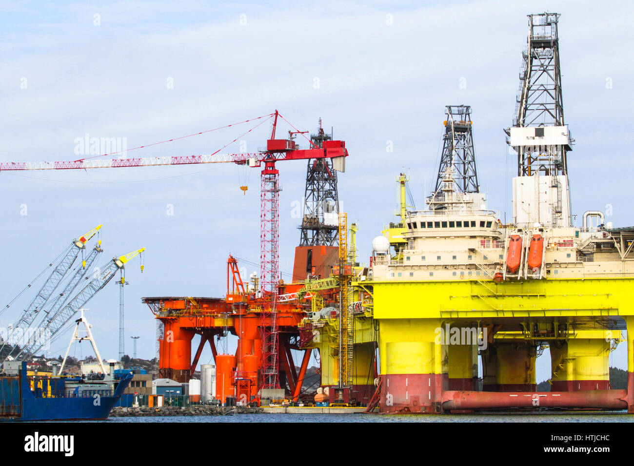 Oil platforms under maintenance near Bergen, Norway Stock Photo - Alamy