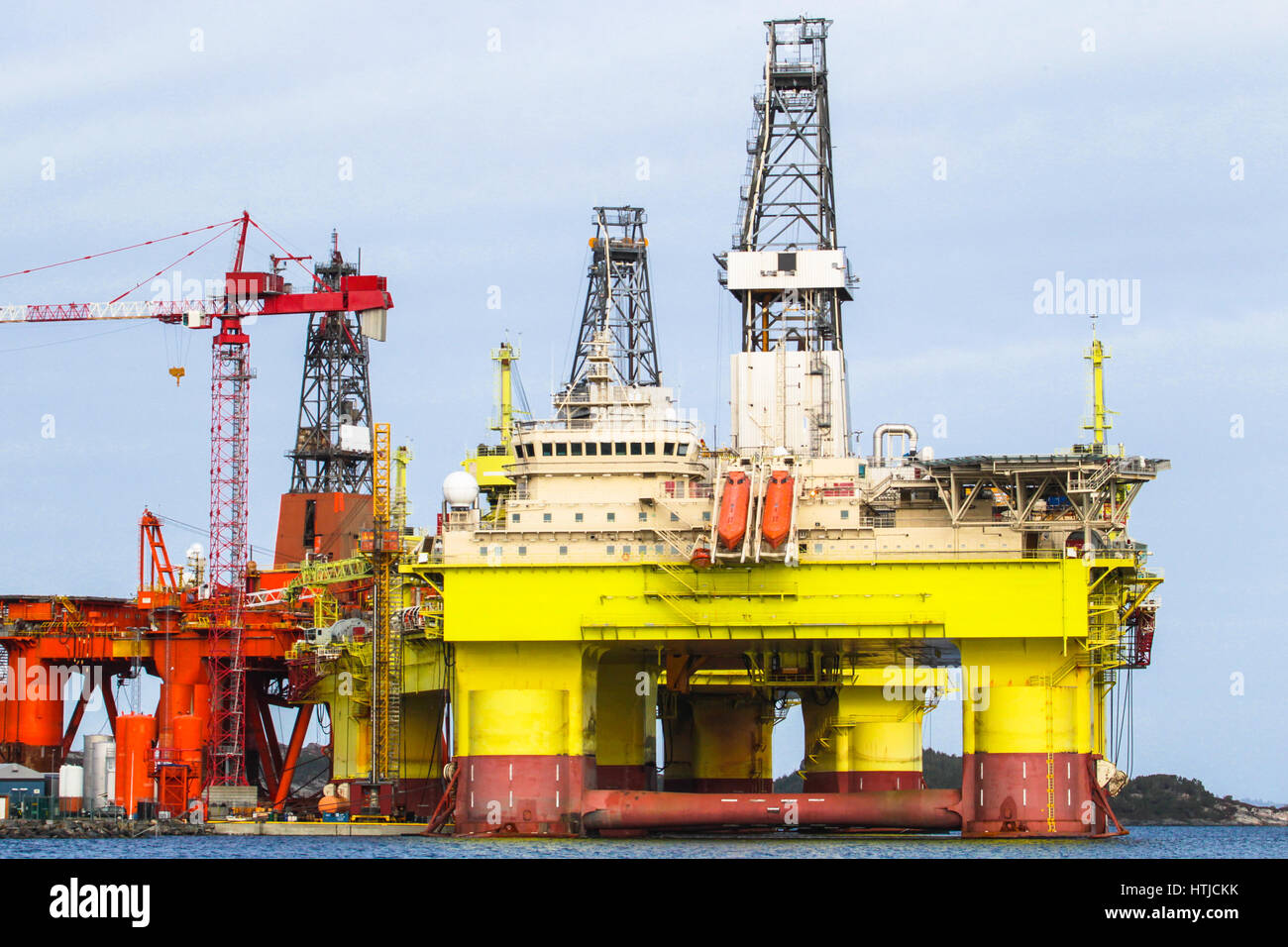 Oil platforms under maintenance near Bergen, Norway Stock Photo - Alamy