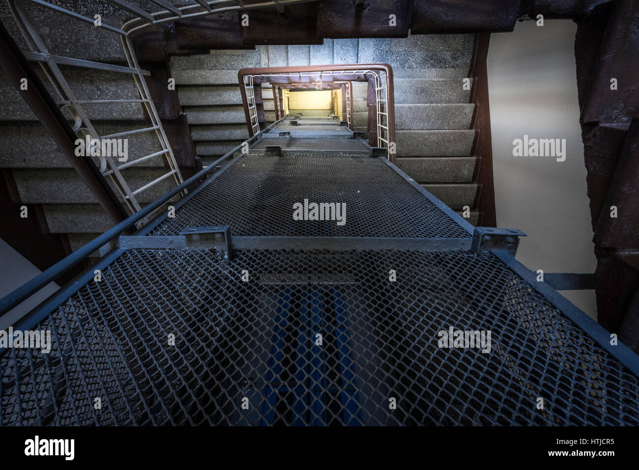 Stairs in an apartment building from Soviet Union (Moscow, Russia Stock ...