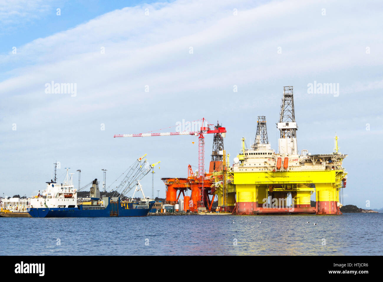 Oil platforms under maintenance near Bergen, Norway Stock Photo - Alamy