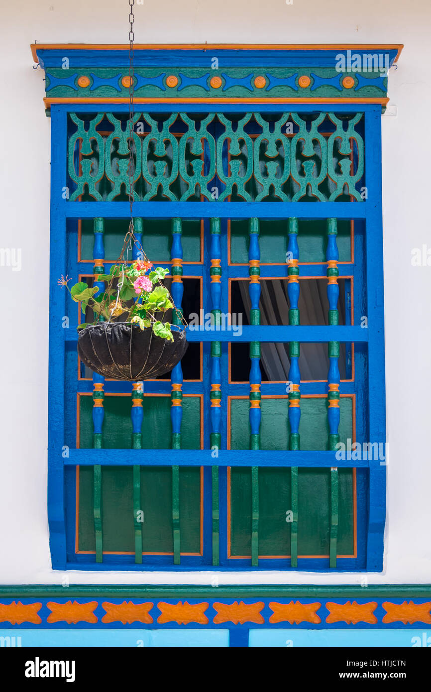 Colorful wooden window Stock Photo - Alamy