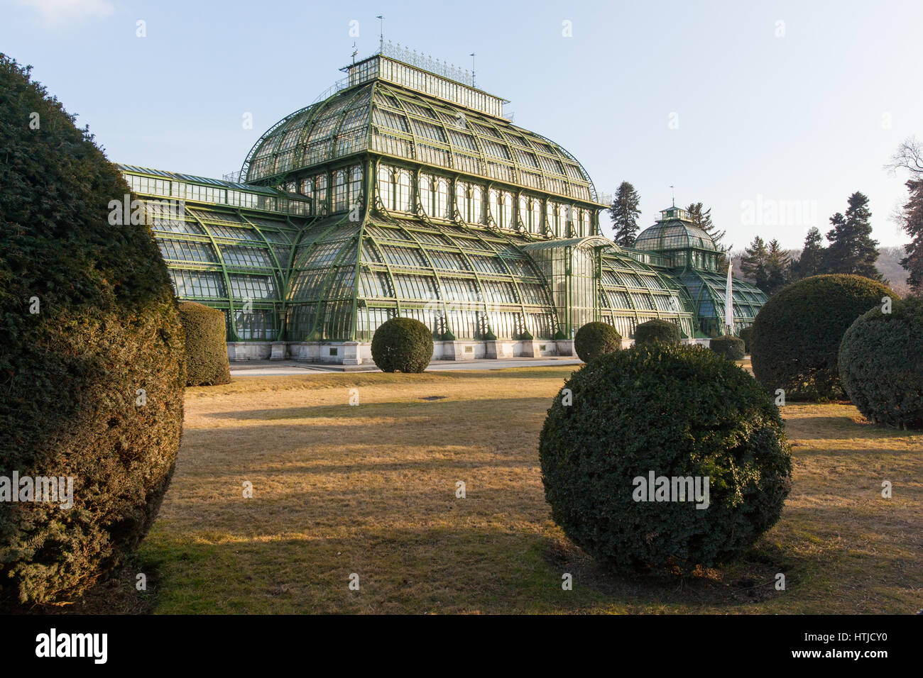 Palm House or Palmenhaus in the Schönbrunn palace gardens, Vienna ...