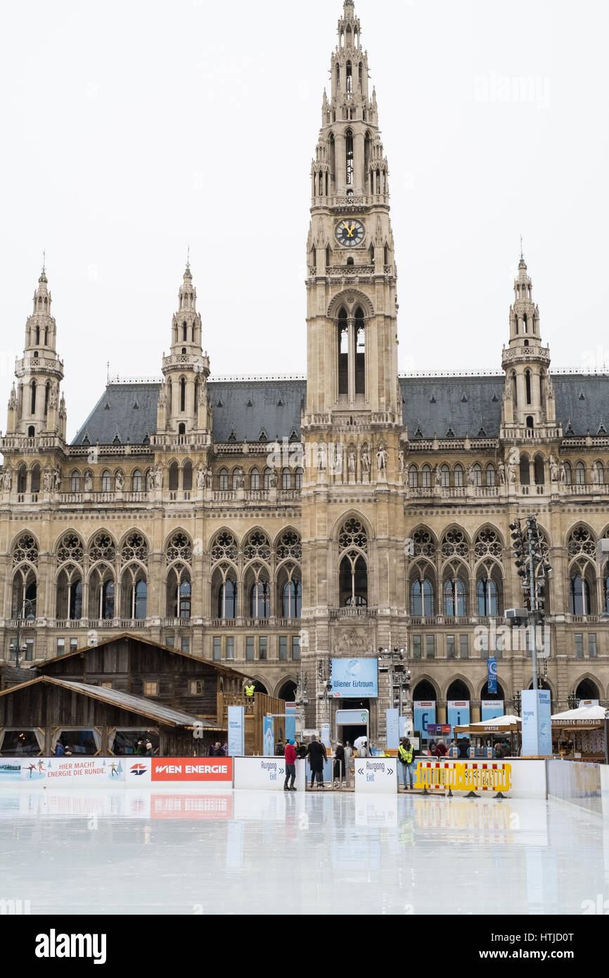 Rathausplatz Ice Skating Rink By Town Hall High Resolution Stock ...