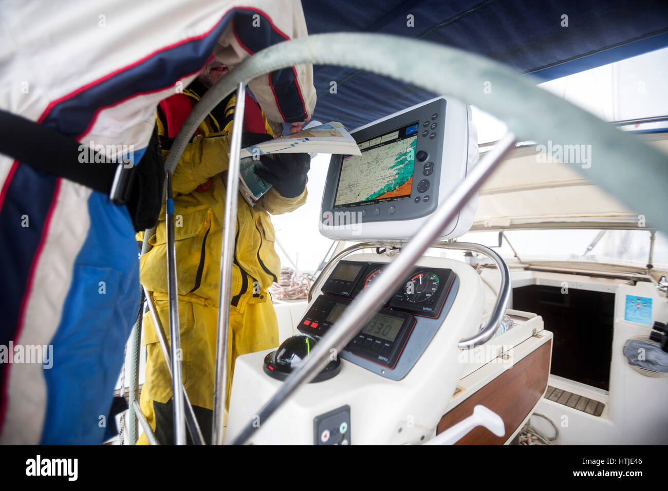 Boat captain navigation map hi-res stock photography and images - Alamy