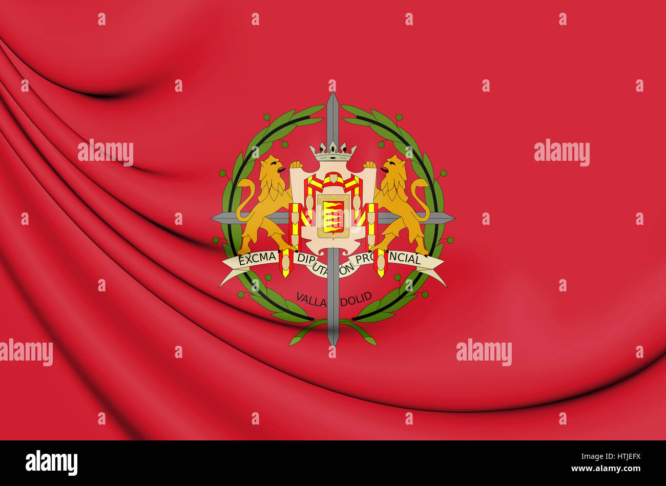 3D Flag of Valladolid Province, Spain. 3D Illustration Stock Photo - Alamy