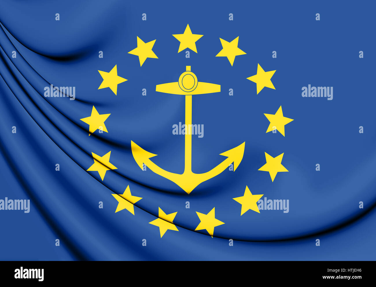 3D Flag of Rhode Island (1882-1897). 3D Illustration Stock Photo - Alamy