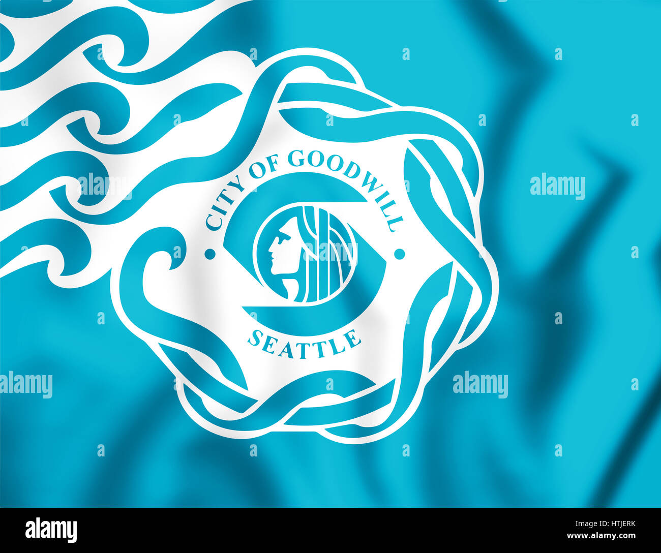 3D Flag of Seattle (Washington State), USA. 3D Illustration Stock Photo ...