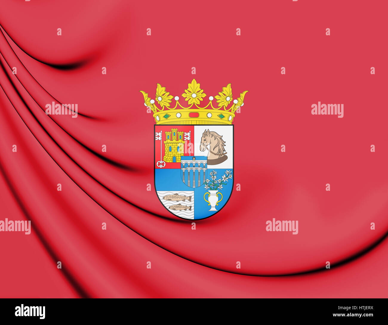 3D Flag of Segovia Province, Spain. 3D Illustration Stock Photo - Alamy