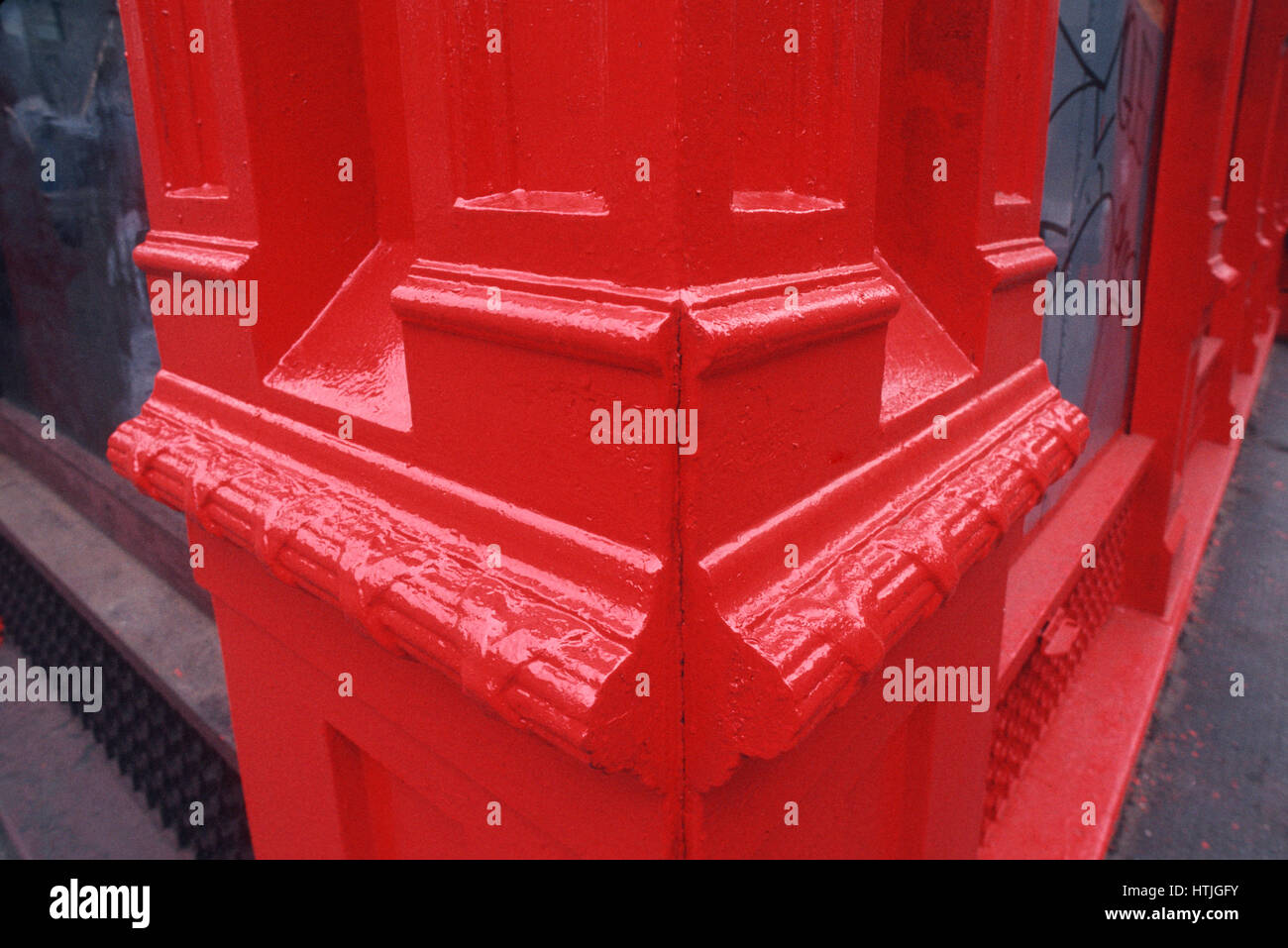 Very Colorful Red Corner of Storefront Stock Photo - Alamy