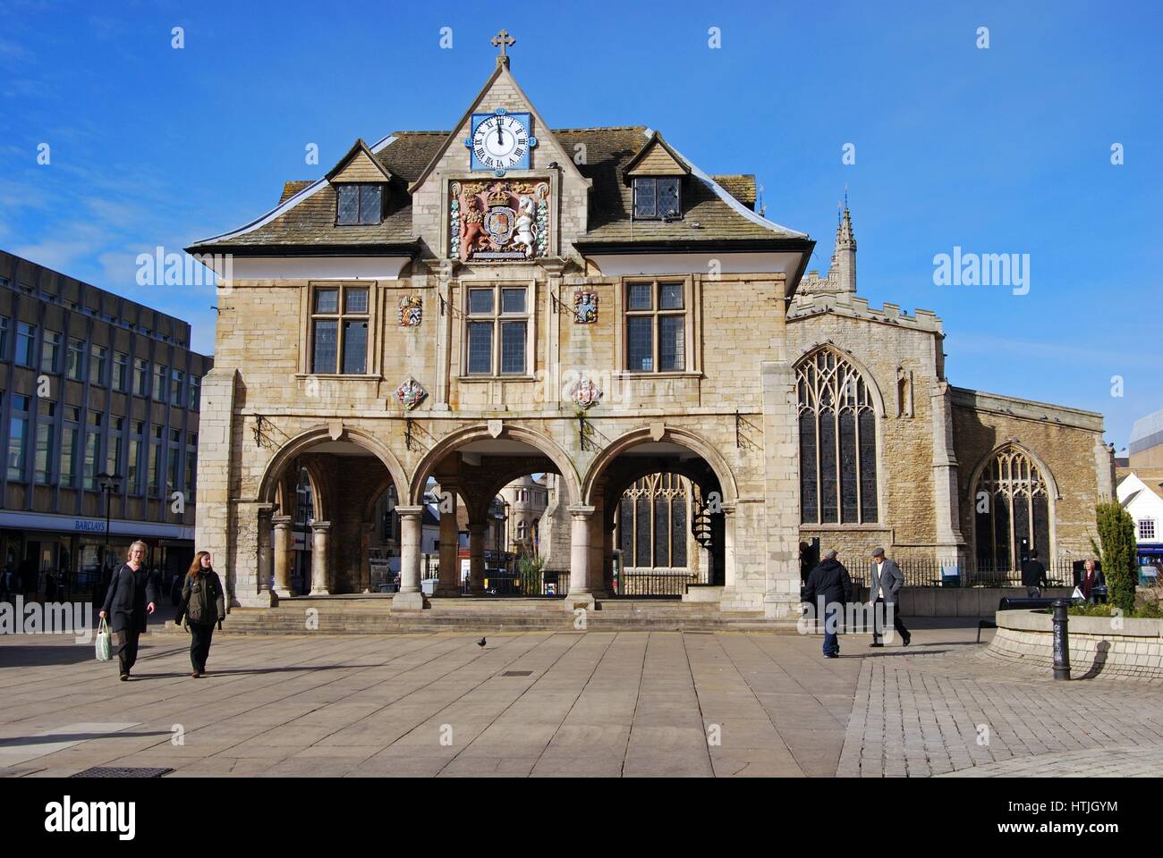 The Guildhall in Cathedral Square with the Church of St. John to rear ...