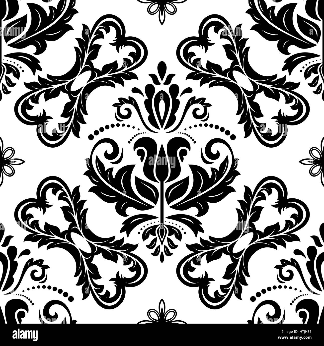 Seamless white damask pattern hi-res stock photography and images - Alamy