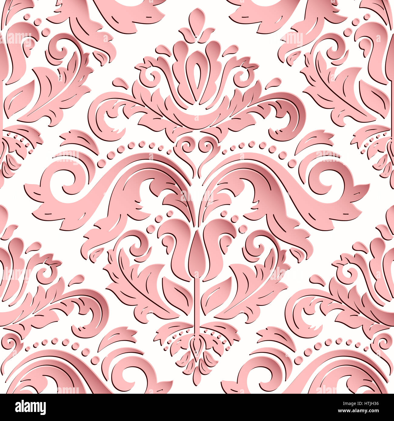 Seamless Oriental Pattern With 3D Elements Stock Photo - Alamy