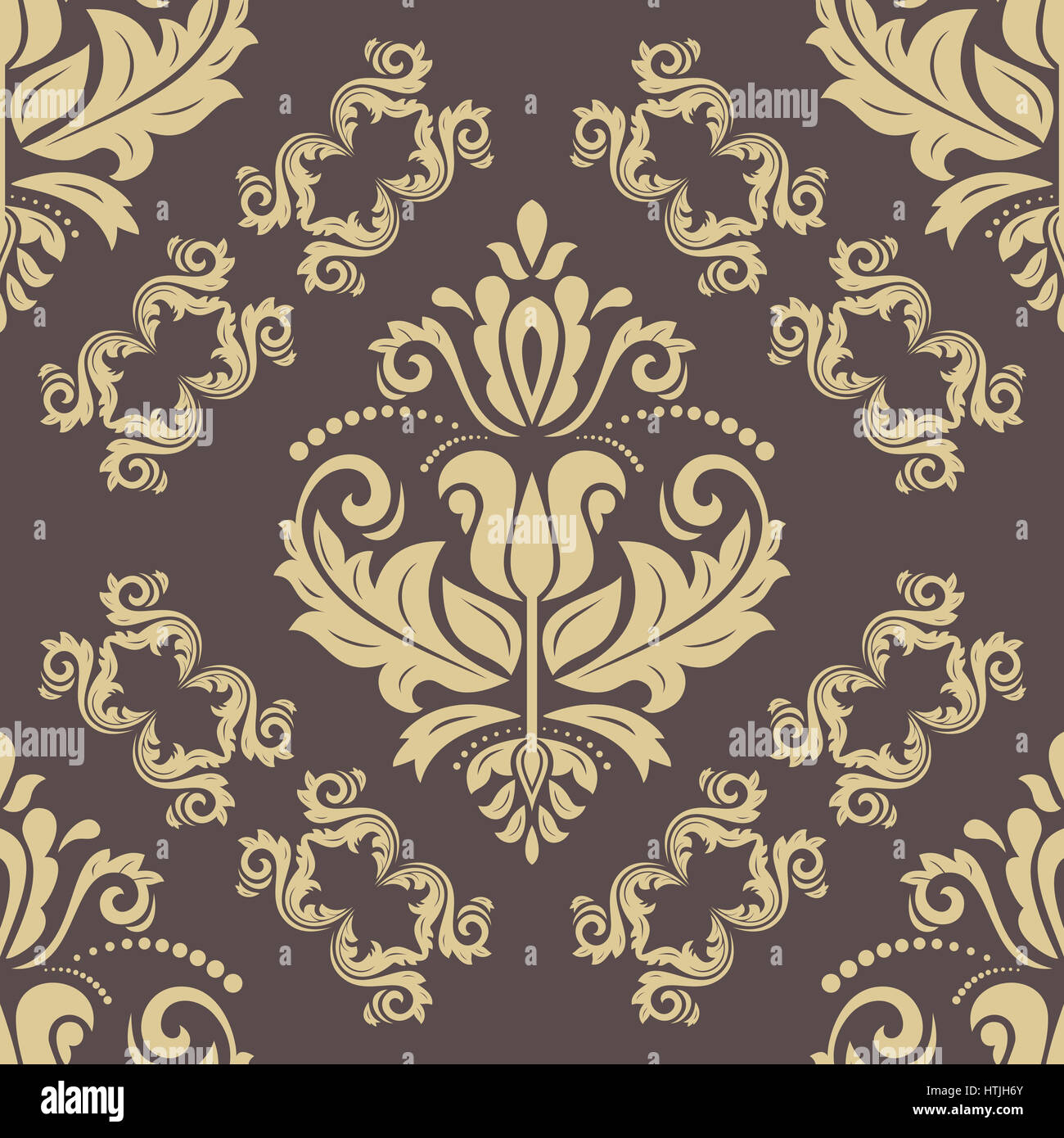 Seamless Damask Pattern Stock Photo - Alamy
