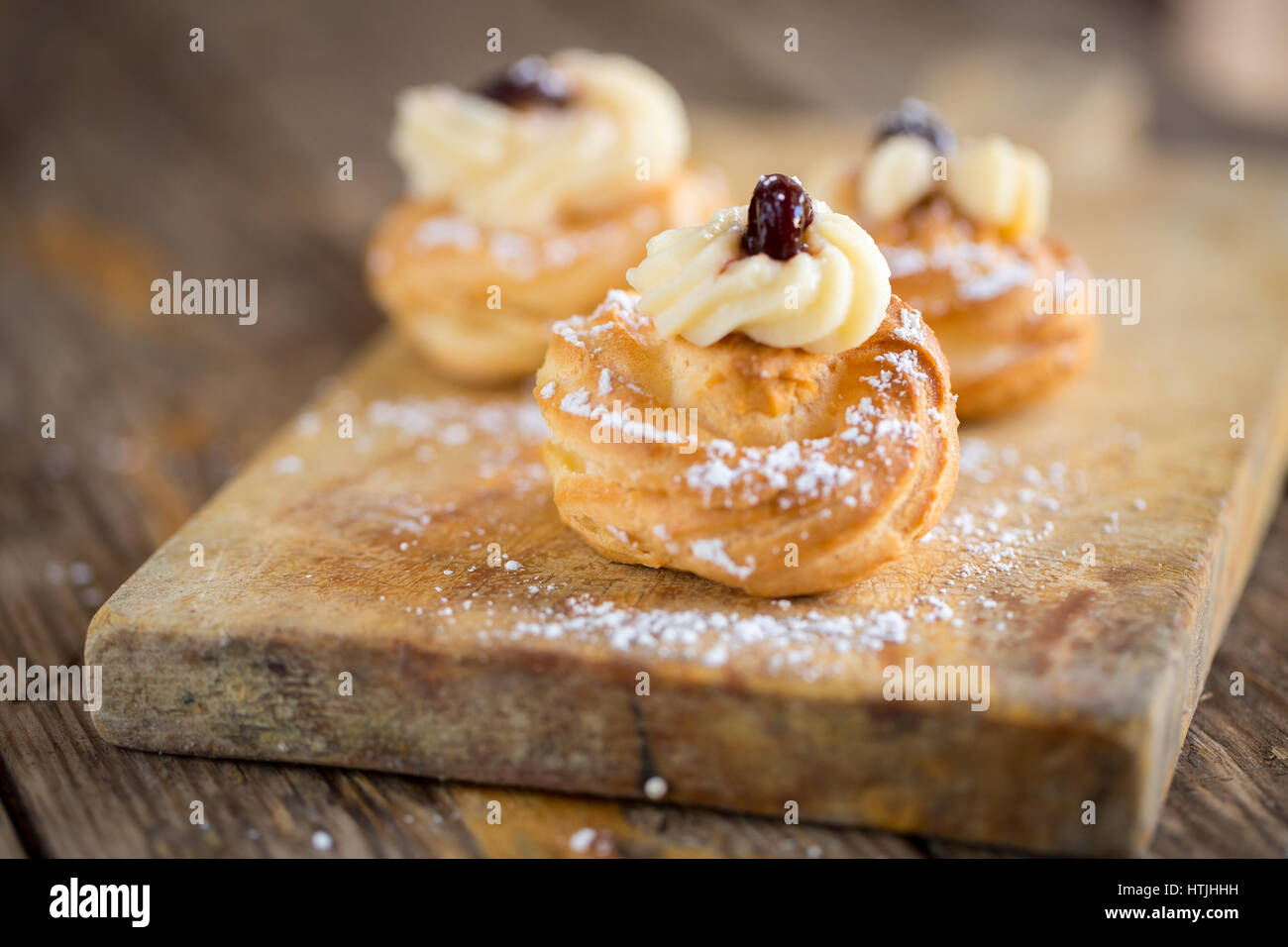 Delicious home made Zeppole pastries typical from south of Italy ...