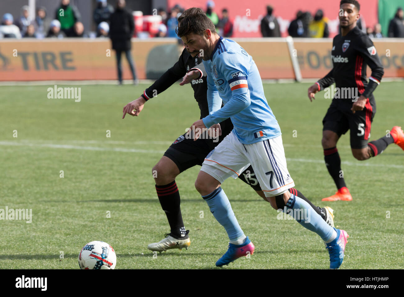 New York, United States. 12th Mar, 2017. David Villa (7) of NYCFC ...