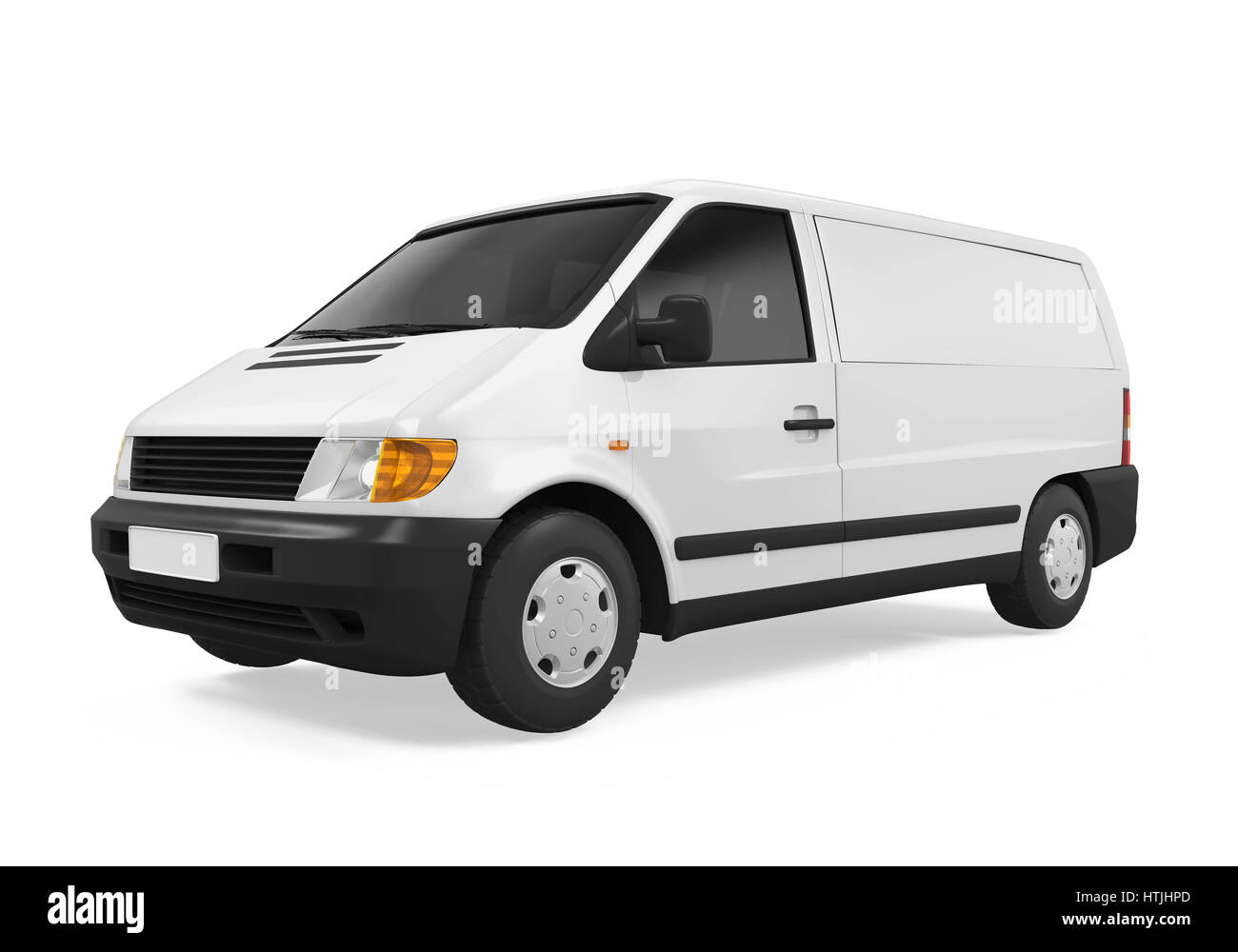 Delivery Van isolated on white background. 3D render Stock Photo - Alamy