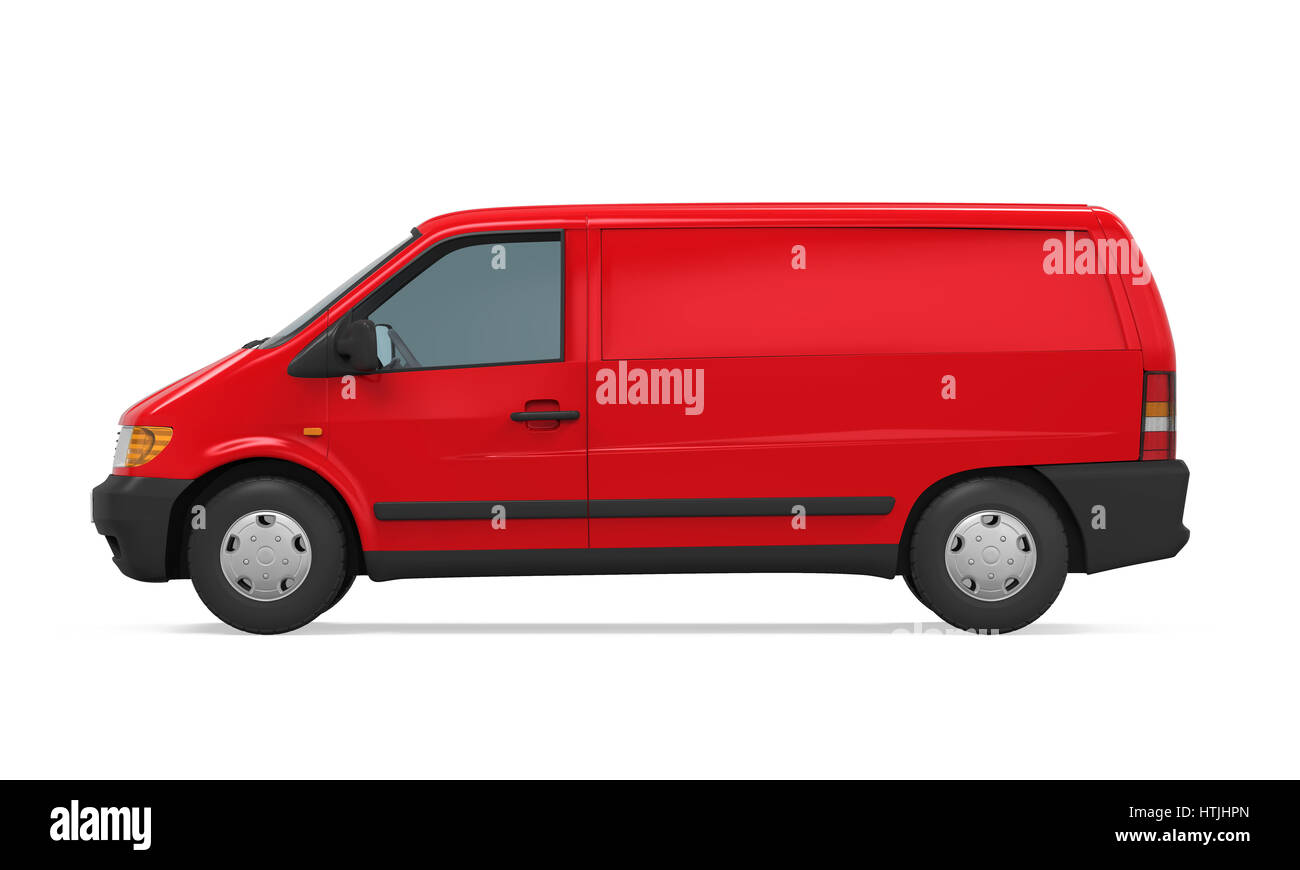 Red Mail Van Cut Out Stock Images & Pictures - Alamy