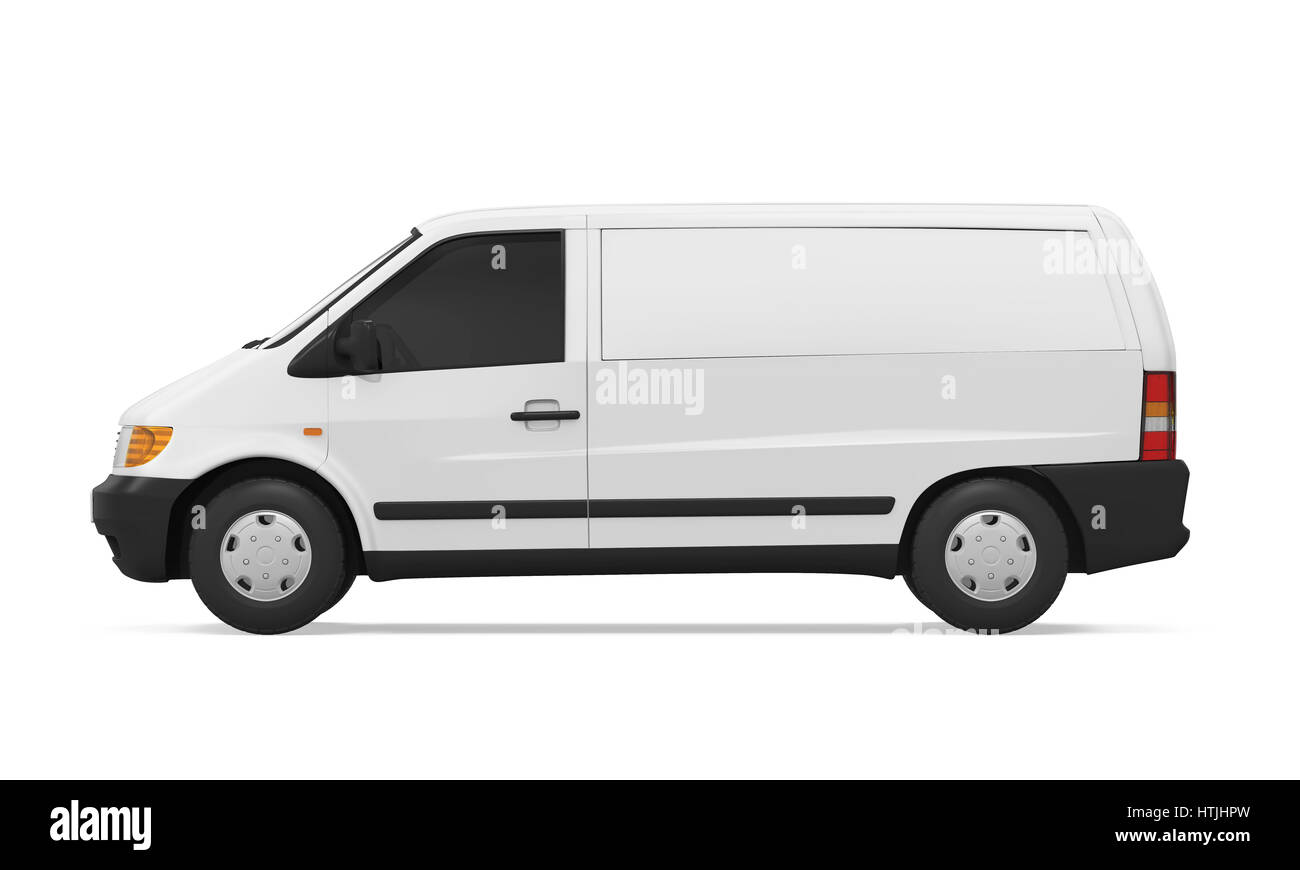 Delivery Van isolated on white background. 3D render Stock Photo - Alamy
