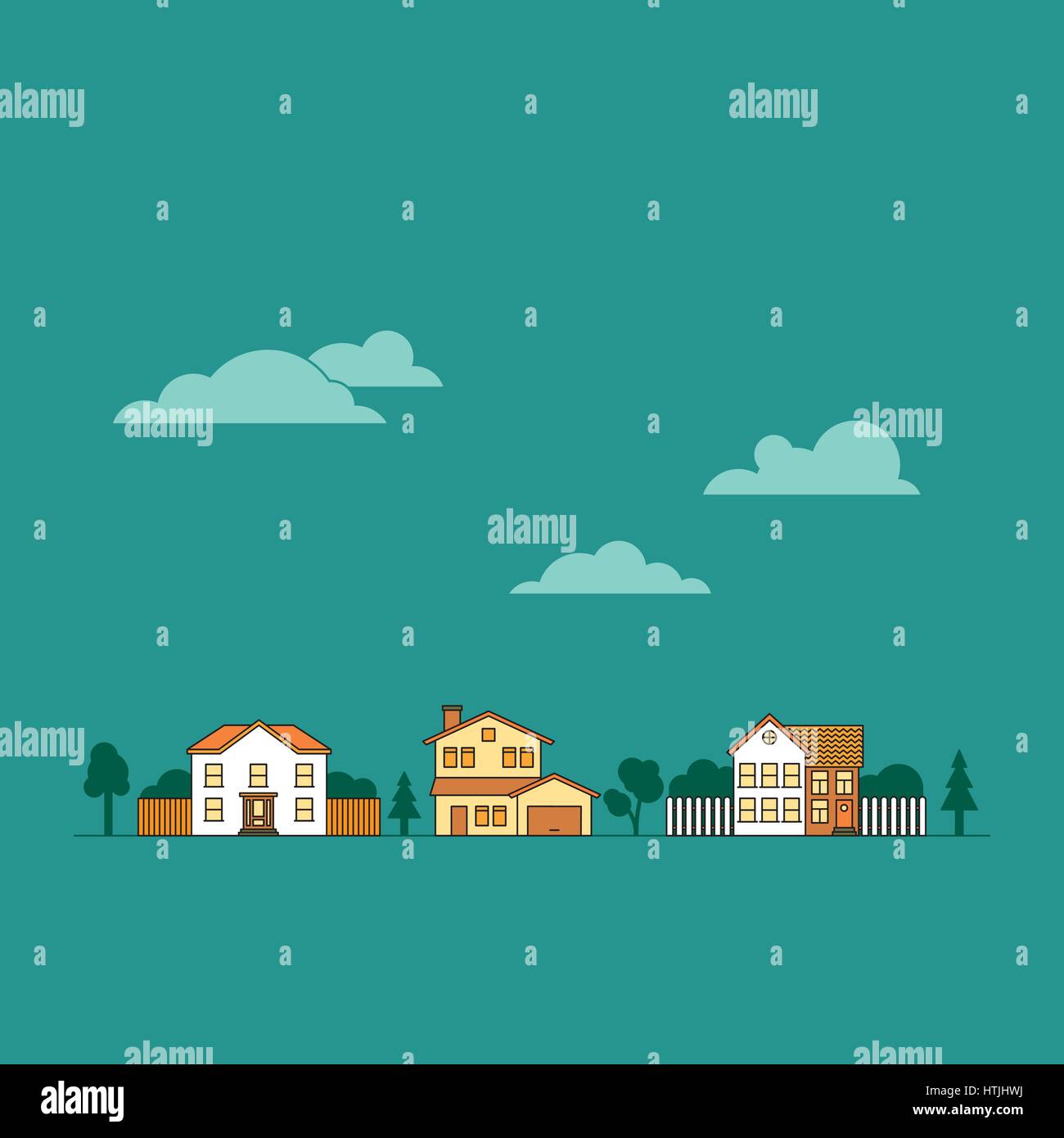 Suburban vector vectors hi-res stock photography and images - Alamy