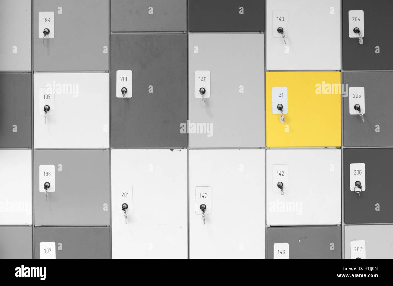 Cabinet lockers, different sizes, locked with a key Stock Photo - Alamy