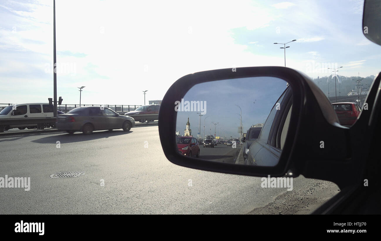 Car rearview mirror city hi-res stock photography and images - Alamy