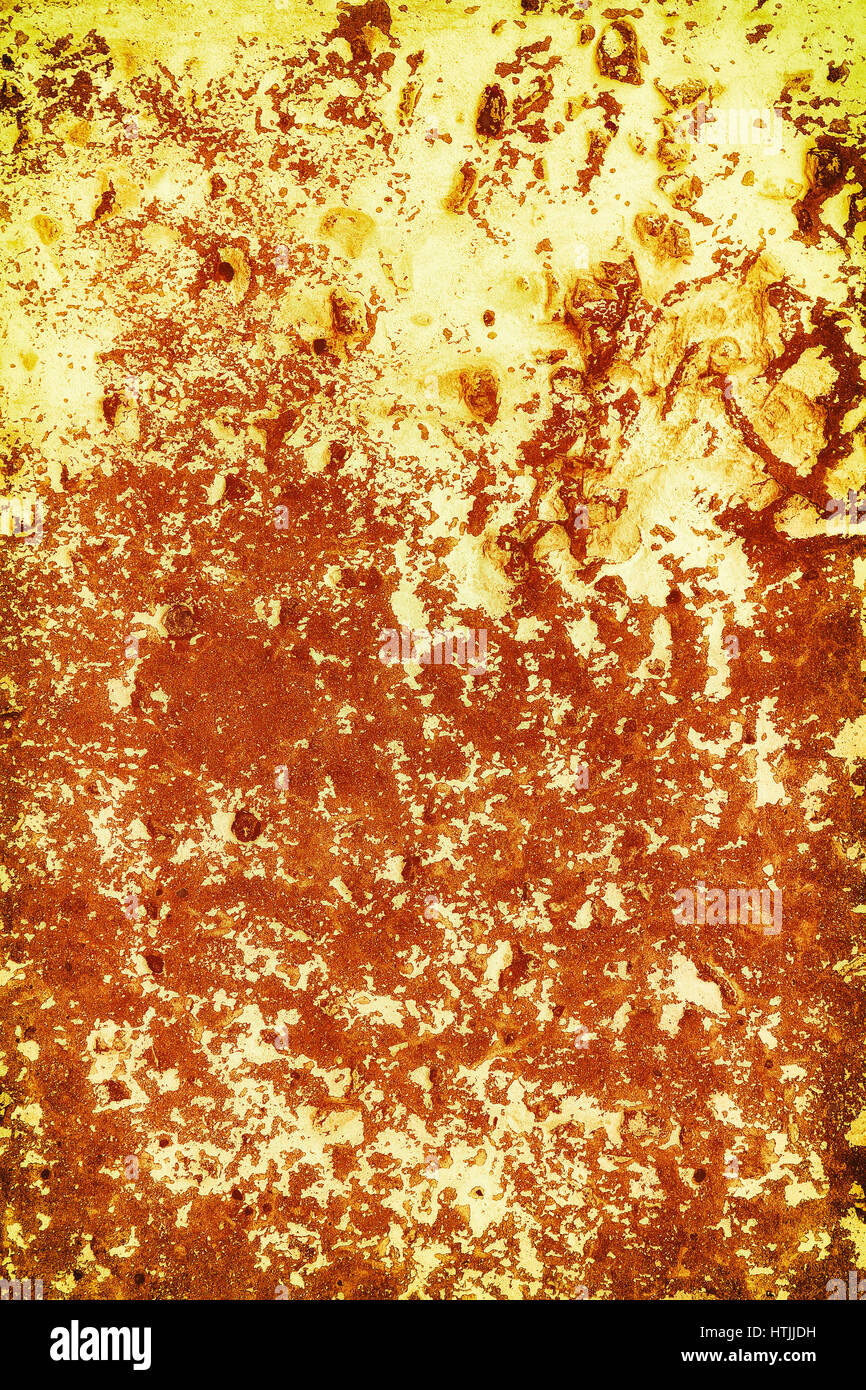 An old rusty wall with stains. Yellow and red Stock Photo - Alamy