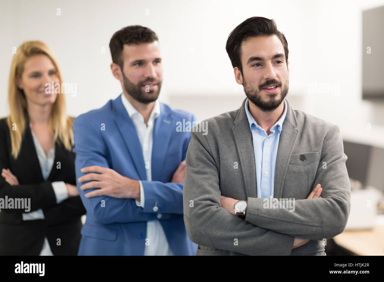 Group of professional successful business people at company office ...