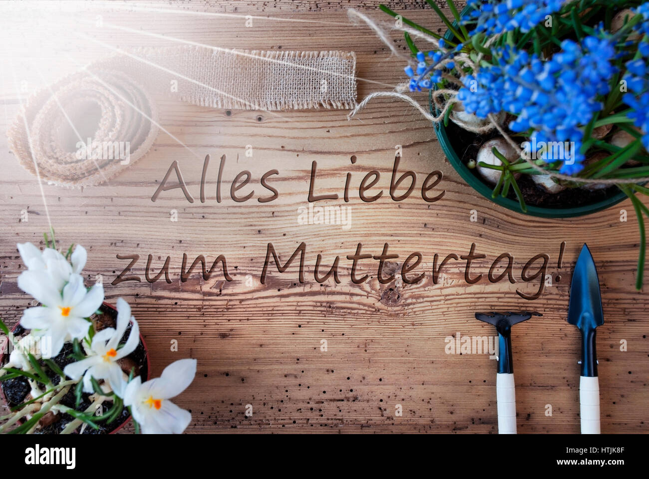 German Text Alles Liebe Zum Muttertag Means Happy Mothers Day. Sunny ...